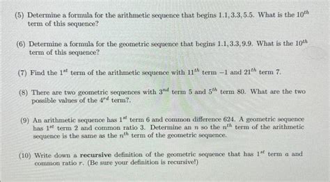 Solved Determine A Formula For The Arithmetic Sequence Chegg