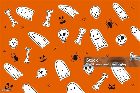 가을 만화 축하 캐릭터 복장 소름 끼치는 귀엽다 어두운 죽은 죽음 악 얼굴 무서움 플랫 장난 이상한 유령 할로윈 휴일 공포 삽화 마법 괴물 신비한 신비 밤 십월 파티 무늬