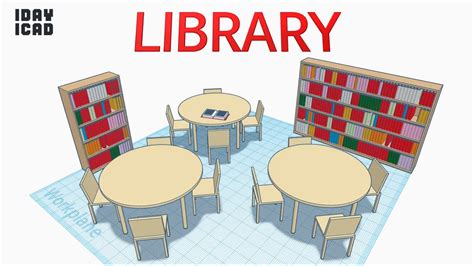 [1day 1cad] Library Tinkercad Design Project Education Youtube