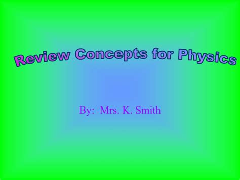 Physics Review Concepts