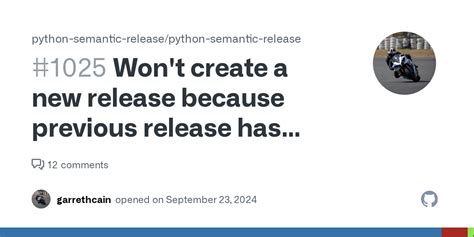 Wont Create A New Release Because Previous Release Has Already Been Released · Issue 1025