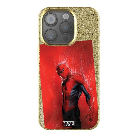 Keyscaper Marvel Cover Art Gold Bling Phone Case Apple Iphone 16 Pro Max Spider Man 1 Kgd16m