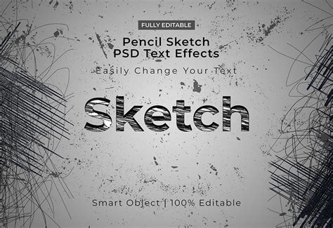 Photoshop Action Editable Sketch Text Effect Bundle
