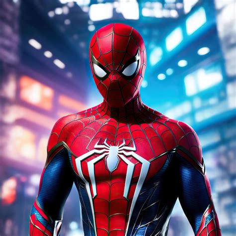 El Asombroso Spiderman Con La Ciudad De Fondo Foto Premium