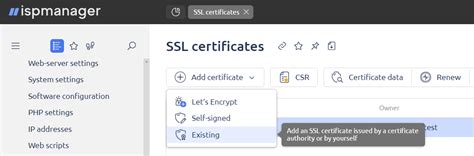 Ispmanager 6 Lite Pro Host Documentation Ssl Certificate Types In Ispmanager