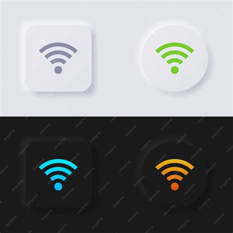 Premium Vector Internet Signal Wave Symbol Icon Set Multicolor Neumorphism Button Soft Ui