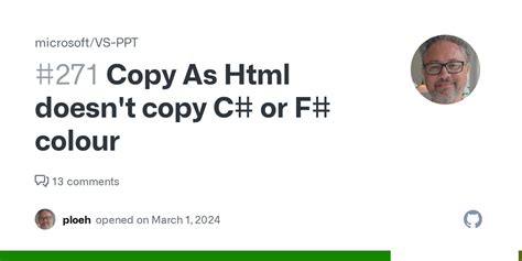 Copy As Html Doesnt Copy C Or F Colour · Issue 271 · Microsoftvs Ppt · Github