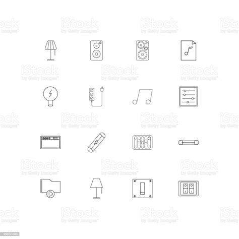 전기 선형 얇은 아이콘 설정합니다 간단한 벡터 아이콘 설명 동점골에 대한 스톡 벡터 아트 및 기타 이미지 동점골 디자인 벡터 Istock
