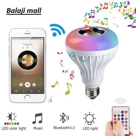 Bluetooth Speaker Bulb Smart Led Rgb Remote Control Wireless Disco Audio Music Multi Color