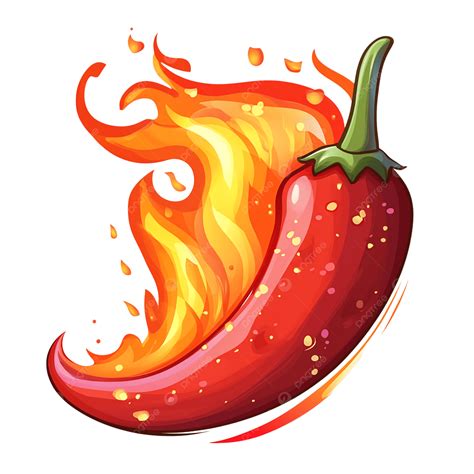 Spicy Hot Pepper Artwork In Cartoon Style Cartoon Clipart Pepper Clipart Red Chili Png