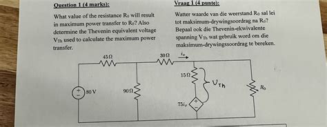 solved question 1 4 ﻿marks what value of the resistance r0