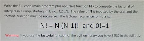 Solved Write The Full Code Main Program Plus Recursive