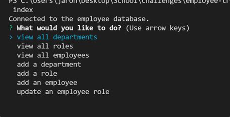 Github Jaron15employee Tracker For This Project I Used Mysql Inquirer And Nodejs To