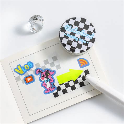 Refreshing Checkerboard Grid Pattern Decorative Washi Tape By Stamprints