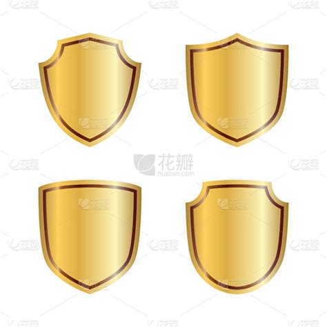 黄金 形状 三维图形 符号 盾 商务 安全 铬合金 布置