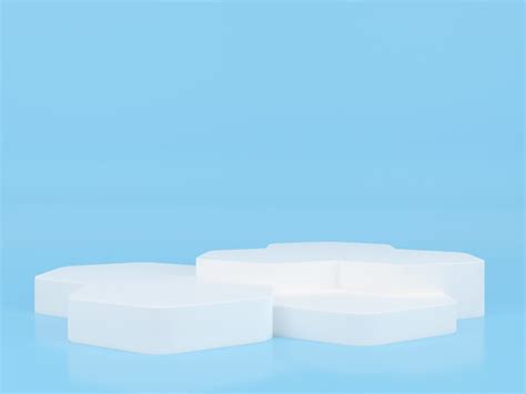 기하학적 모양 연단 디스플레이 모형의 3d 렌더링 프리미엄 Psd 파일