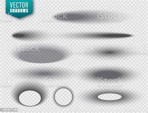 투명 배경에 설정된 벡터 그림자입니다 사실적인 격리 된 그림자 벡터 일러스트레이션 그림자에 대한 스톡 벡터 아트 및 기타 이미지 그림자 타원형 투명 배경 Istock