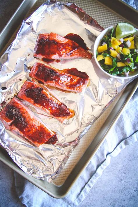 Baked Bbq Salmon With Mango Salsa Recipe