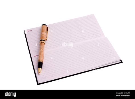 Black Note Book With Wooden Pen Stock Photo Alamy