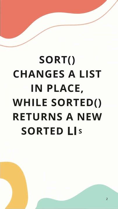 What Is The Difference Between Sort And Sorted In Python Quick Python Tip Shorts Youtube