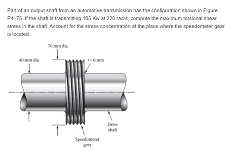 Solved Part Of An Output Shaft From An Automotive Chegg Com