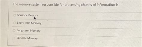 Solved The Memory System Responsible For Processing Chunks