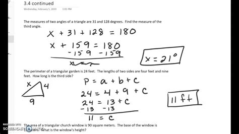 3 4 Solve Geometry Applications Part 1 Youtube
