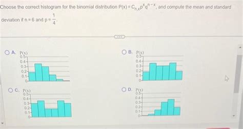 Solved Choose The Correct Histogram For The Binomial Chegg