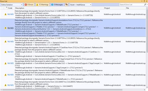 Detected Package Downgrade Xamarinandroidsupportannotations From 27