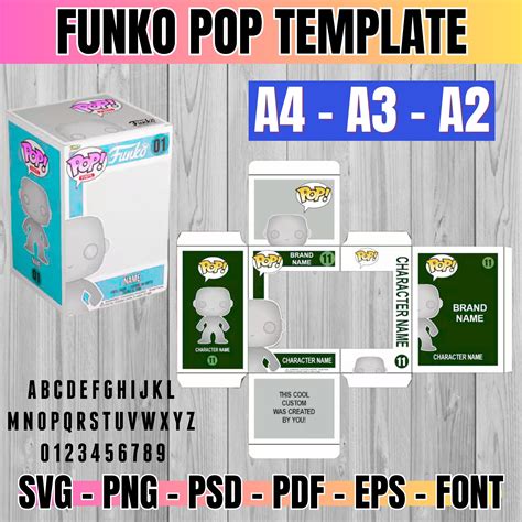 Funko Pop Box Template Svg Funko Box Vector Funko Box Editable Funko Display Diy Instant