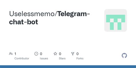 Github Uselessmemotelegram Chat Bot