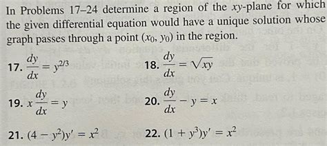 Solved In Problems Determine A Region Of The Xy Plane Chegg