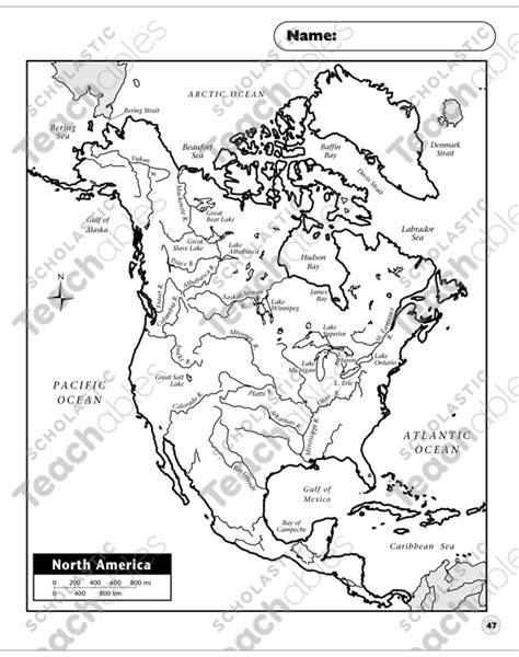 Printable Blank Physical Map Of North America