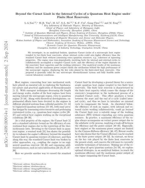 Pdf Beyond The Carnot Limit In The Internal Cycles Of A Quantum Heat