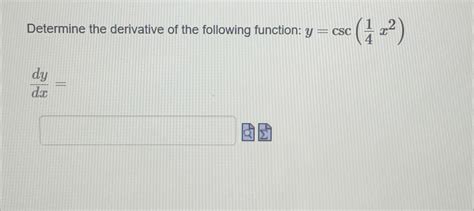Solved Determine The Derivative Of The Following Function Chegg