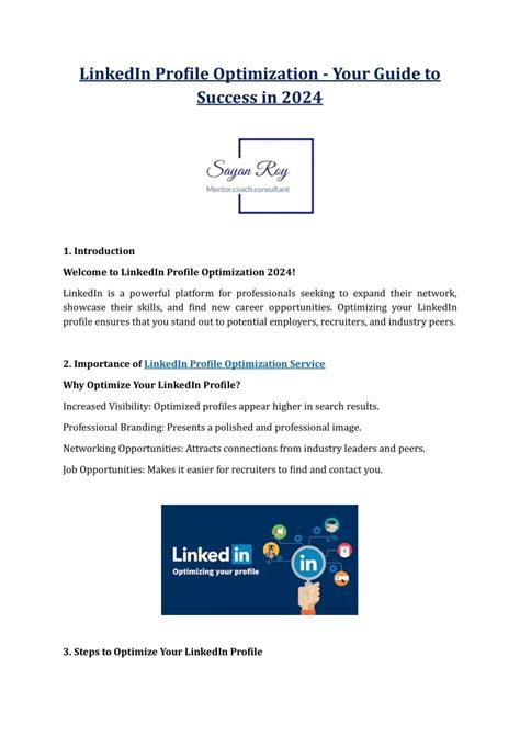 Ppt Linkedin Profile Optimization Your Guide To Success In 2024