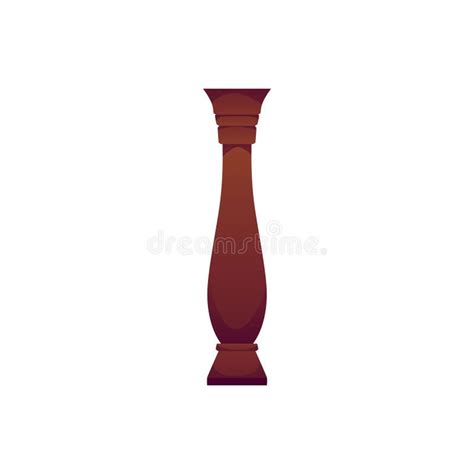 Ancient Decorative Brown Column Vector Flat Antique Interior Architecture Stone Pillar
