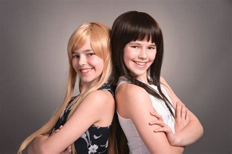 Two Teen Girls Stock Photo Image Of Adult Haircut