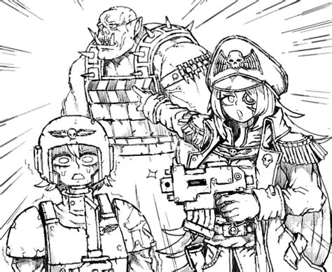 Astra Militarum And Commissar Warhammer 40k Drawn By Ekfh4rnrqkq