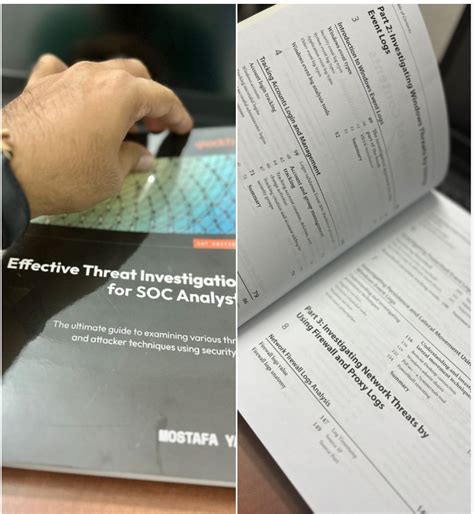 Muhammad Sheraz On Linkedin Feedback On Book Effective Threat Investigation For Soc Analysts