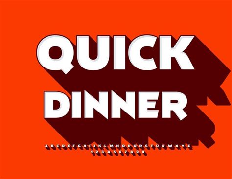 Premium Vector Vector Advertising Banner Quick Dinner Creative Font