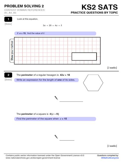 Problem Solving 2 Ks2 Sats Questions 30043 Pdf