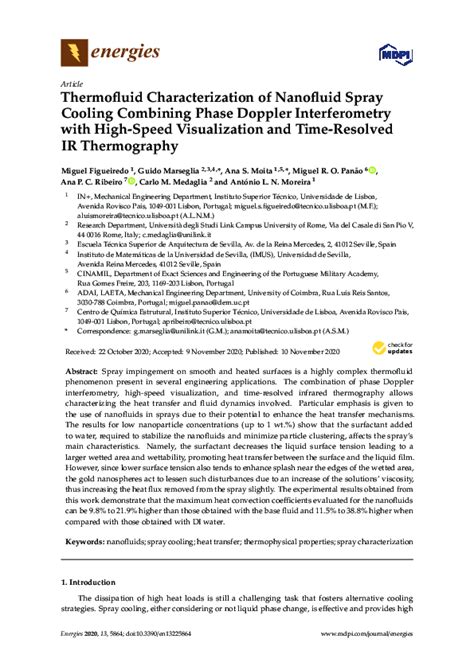 Pdf Thermofluid Characterization Of Nanofluid Spray Cooling Combining Phase Doppler