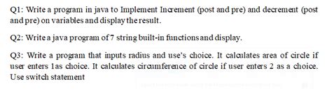 Solved NOTE Please Solve These Program In Java OOP Language Chegg