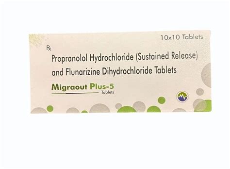 Propranolol Hydrochloride Sustained Release Flunarizine Dihydrochloride Tablets At ₹ 875 Box In