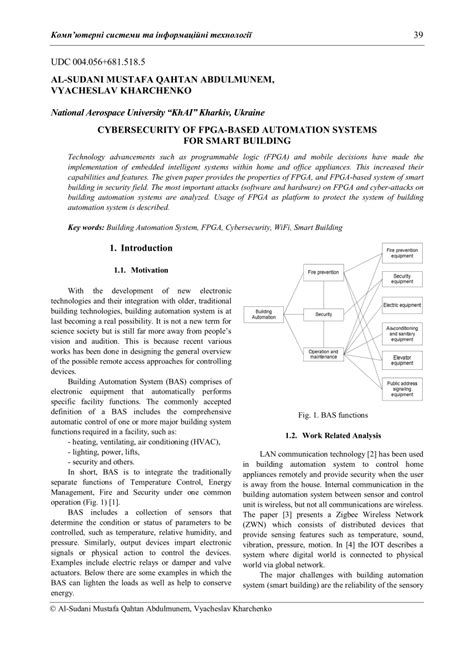 Pdf Cybersecurity Of Fpga Based Automation Systems For Smart Building