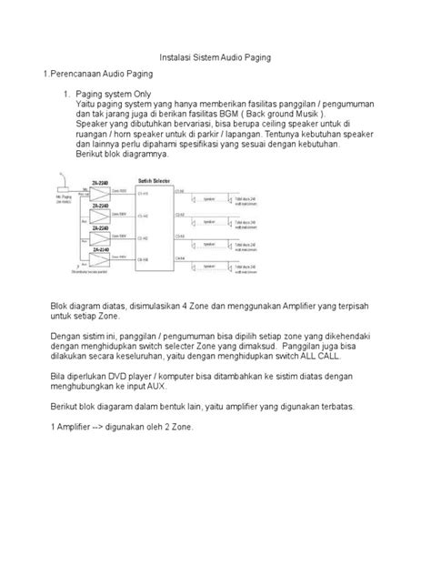 2 3a Instalasi Sistem Audio Paging Edit Pdf