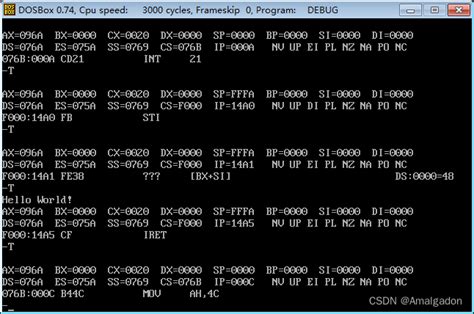 汇编语言程序设计实验1 汇编环境与 Debug 调试程序中定义的串‘helloworld 在内存中的起始地址 是多少 Csdn博客
