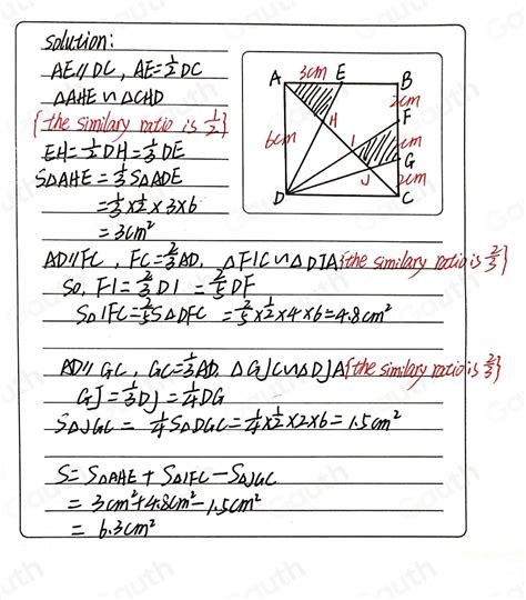 Solved The Figure Below Shows A Square ABCD Of Side Cm Given That E Is The Midpoint Of AB