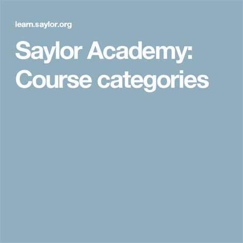 Saylor Academy Course Categories